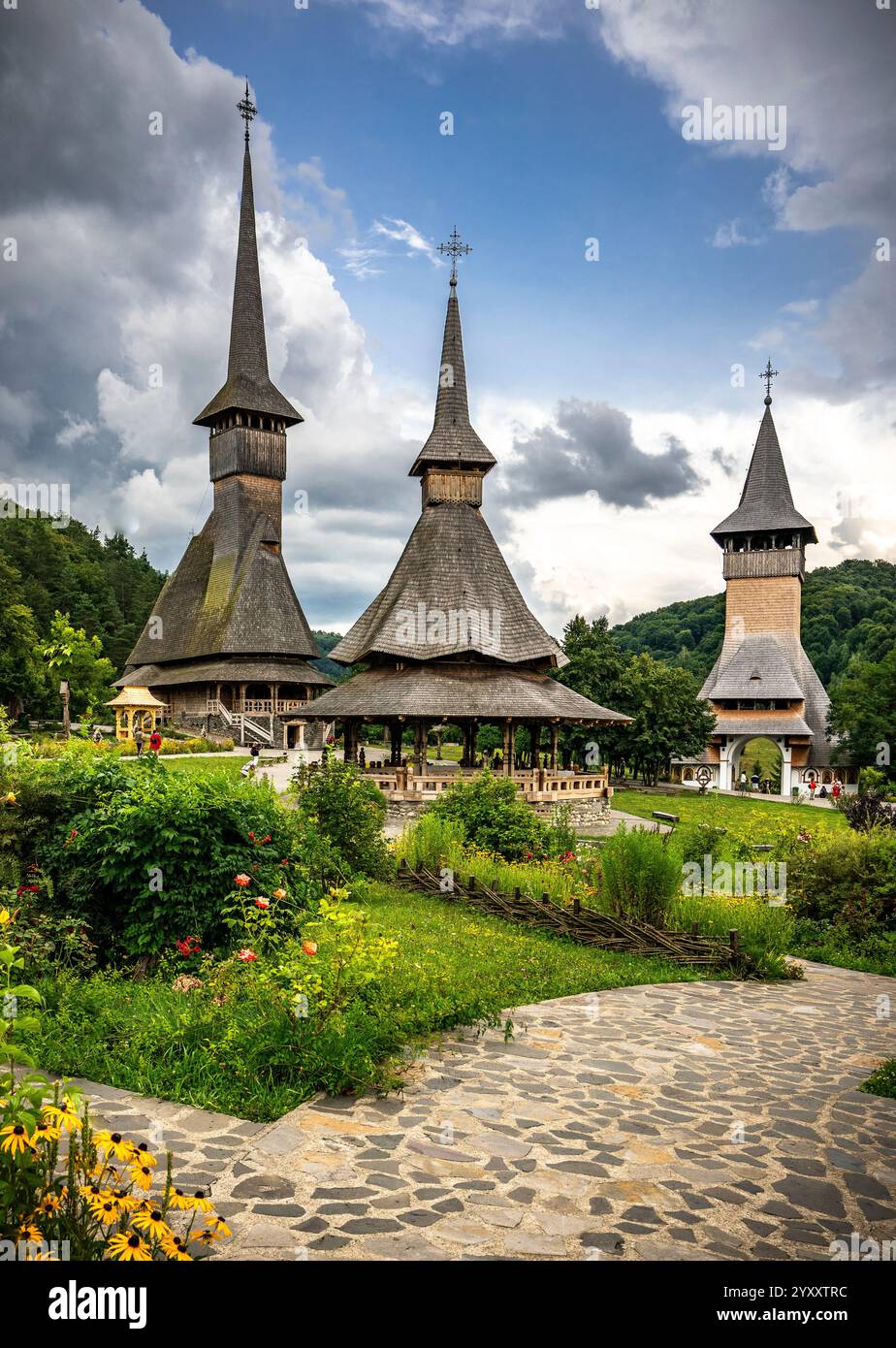 Wooden churches Barsana Monastery Stock Photo - Alamy