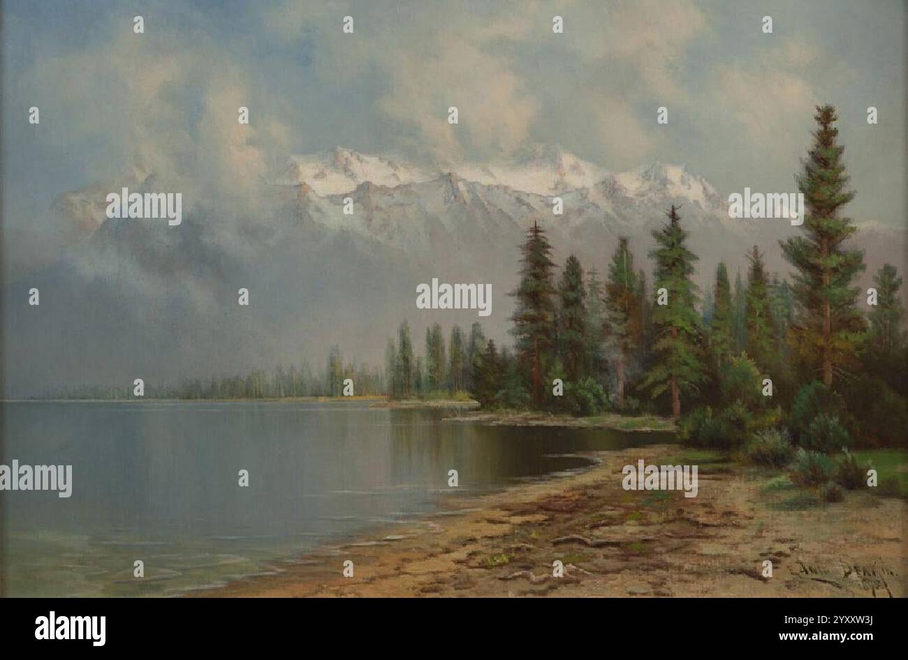 Edwin Deakin--Lake Tahoe from Near the Little Truckee--1895 Stock Photo ...