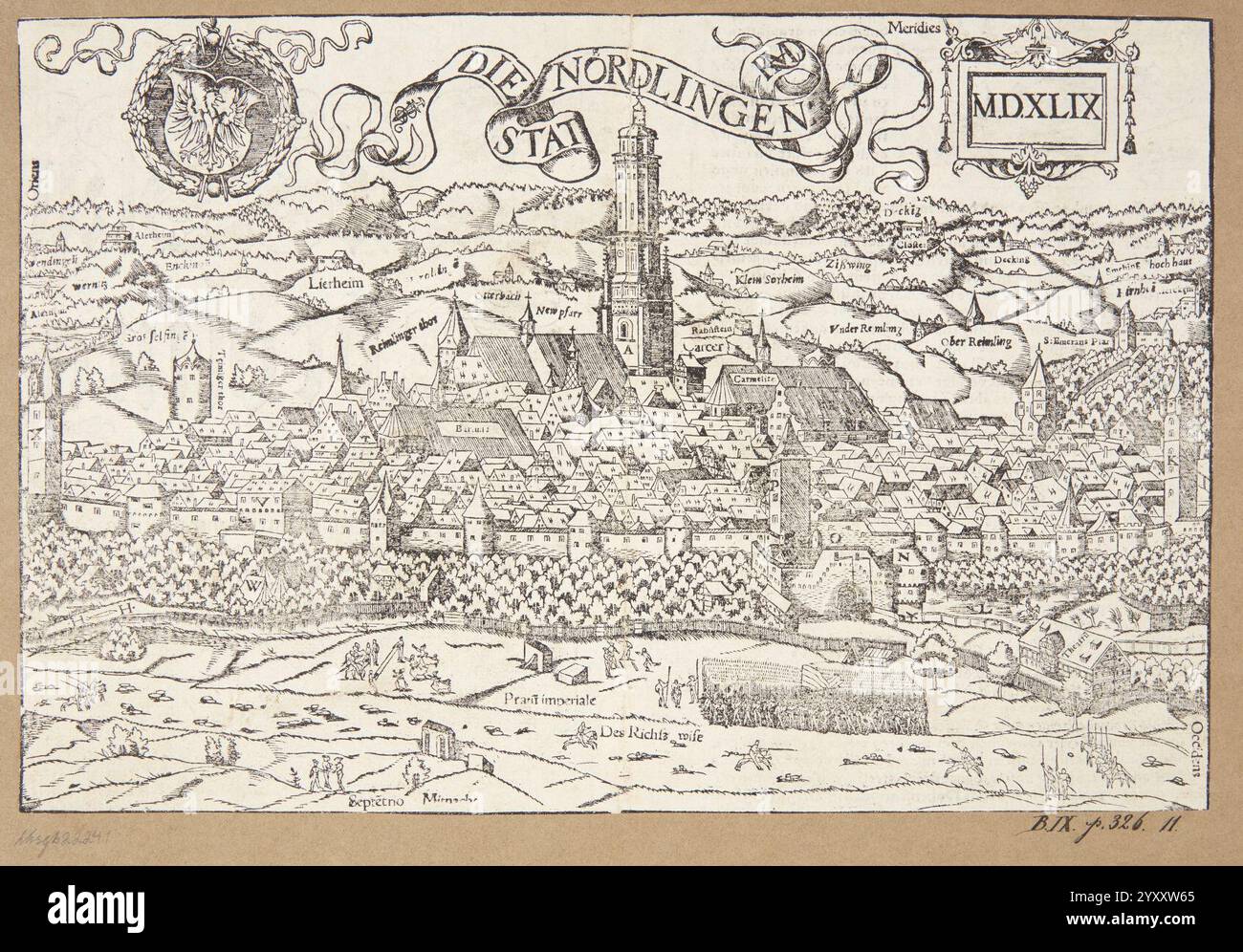 Hans Rudolf Manuel Deutsch, Kort over Nördlingen, 1549 Stock Photo - Alamy