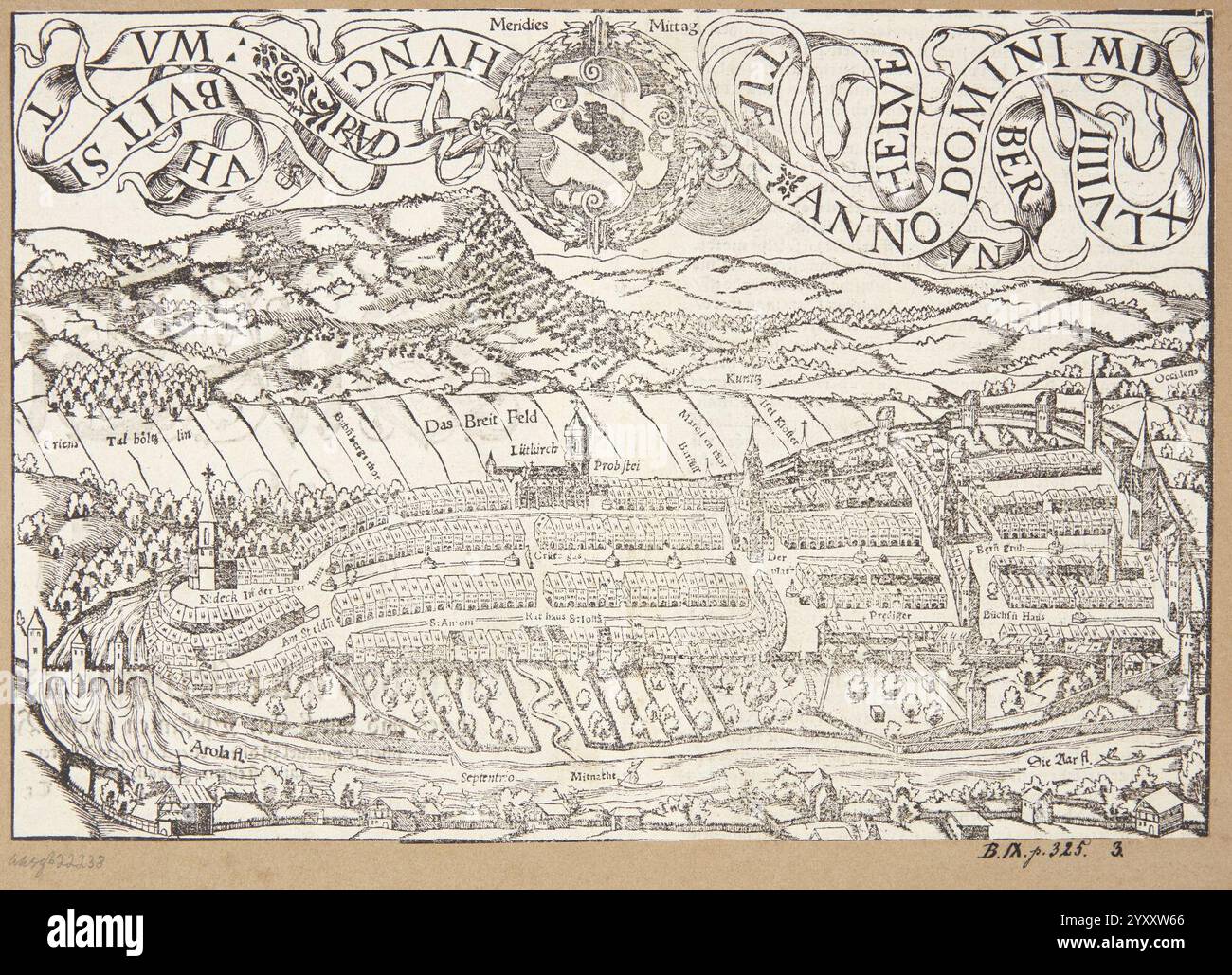 Hans Rudolf Manuel Deutsch, Kort over Bern, 1549 Stock Photo - Alamy