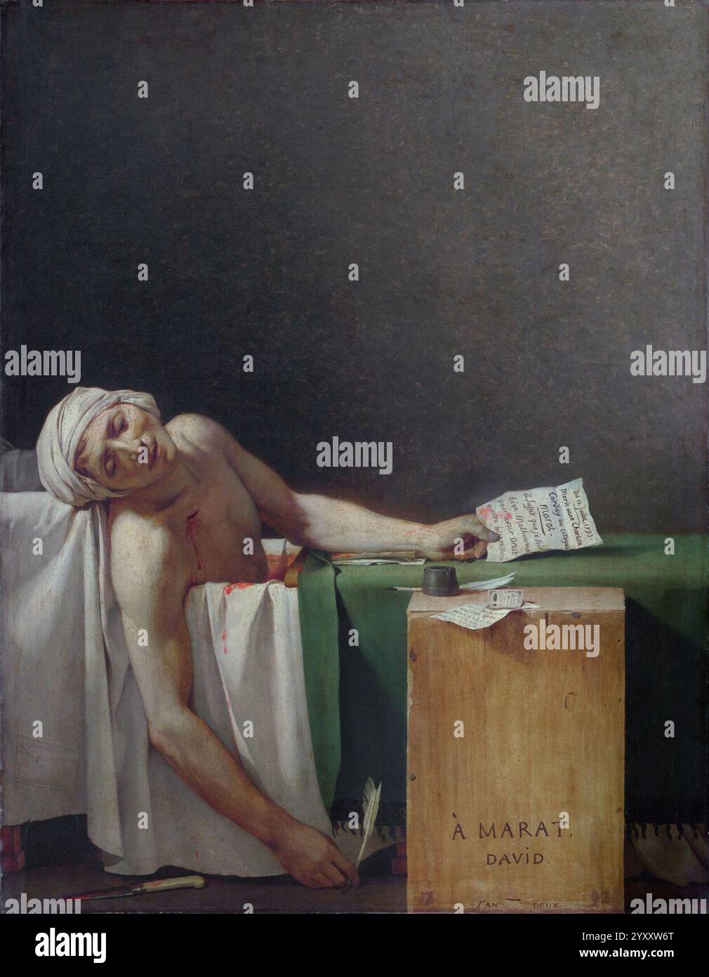 Jacques-Louis David - Marat assassinated Stock Photo - Alamy