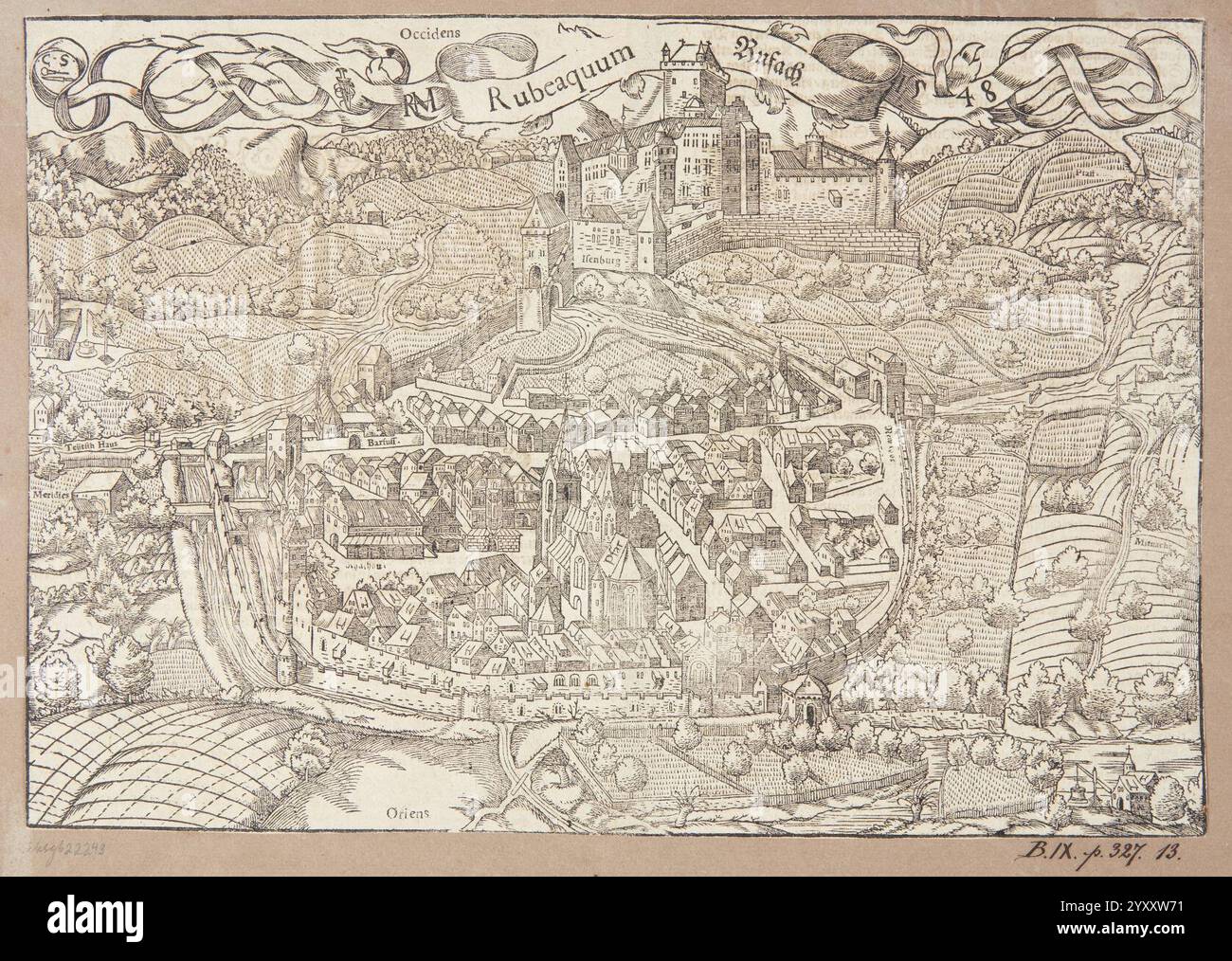 Hans Rudolf Manuel Deutsch, Kort over Rufach, 1548 Stock Photo - Alamy