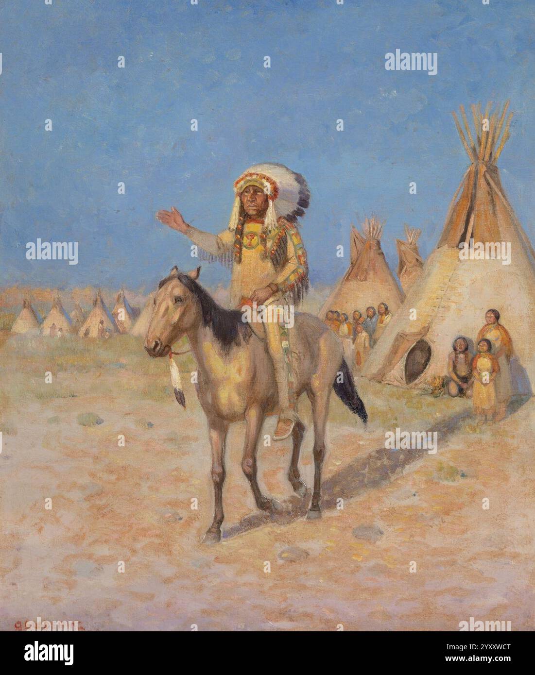 Sitting Bull Haranguing the Sioux Village by Edwin Willard Deming, 1889 ...