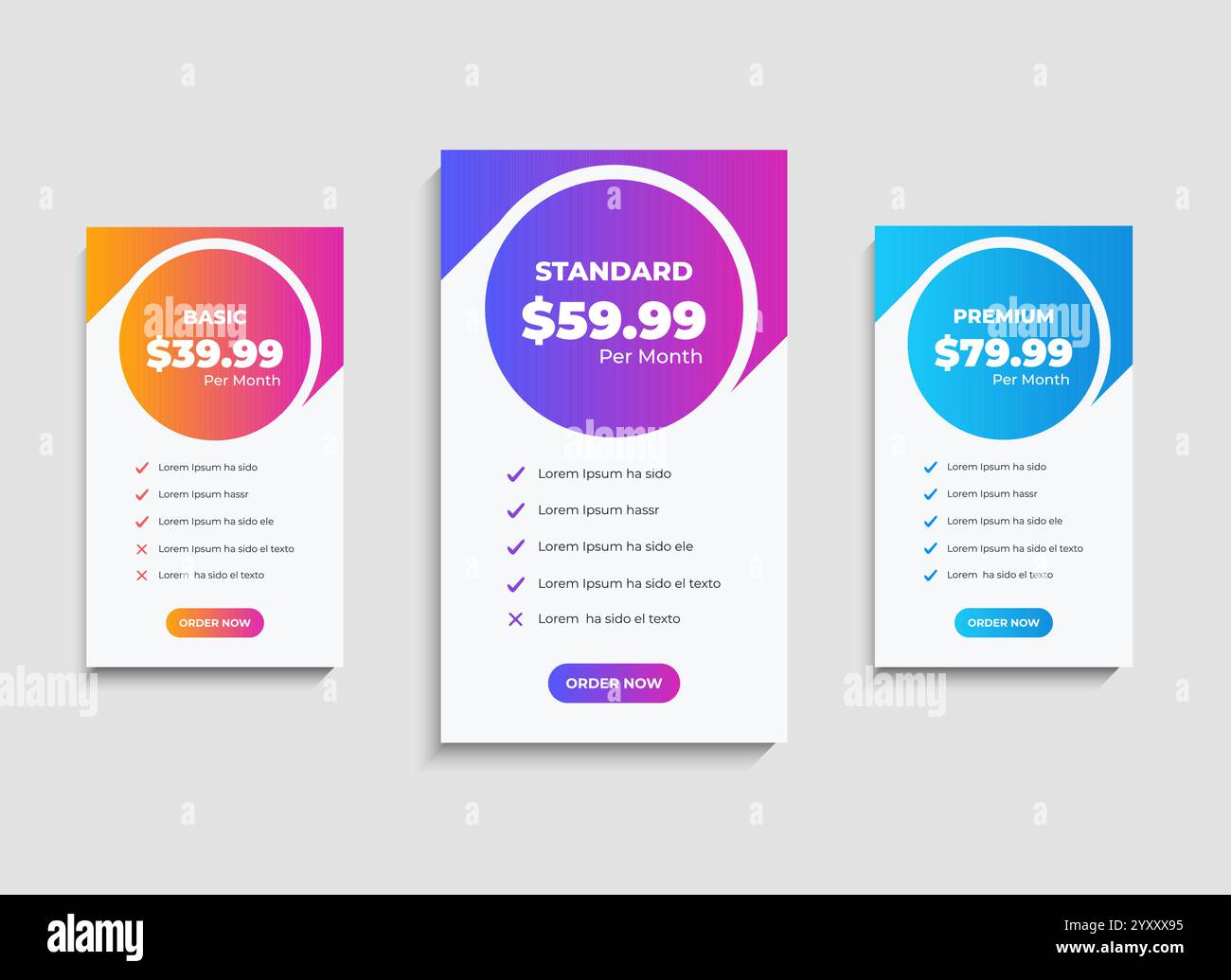 Pricing comparison table hi-res stock photography and images - Alamy