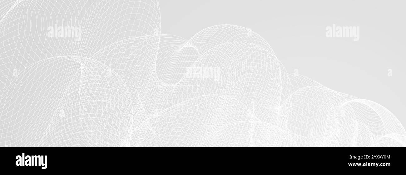 Abstract grey wavy background. Silver flowing wave line pattern ...