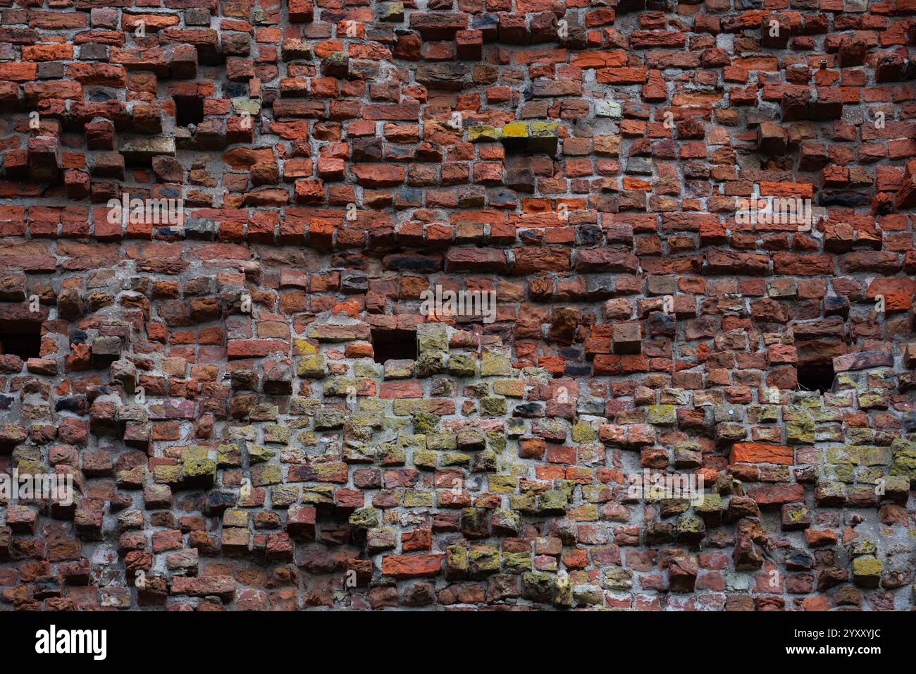 Broken brick wall background texture. Textured background of brick wall ...