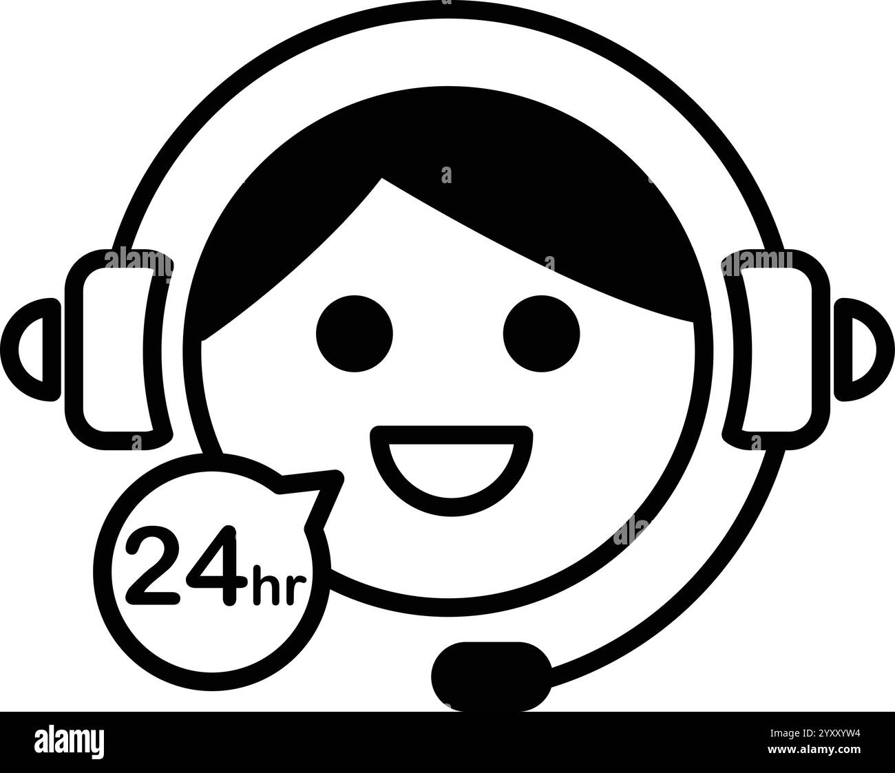 Customer service and Call center cartoon with 24 hour customer service Stock Vector Image & Art ...