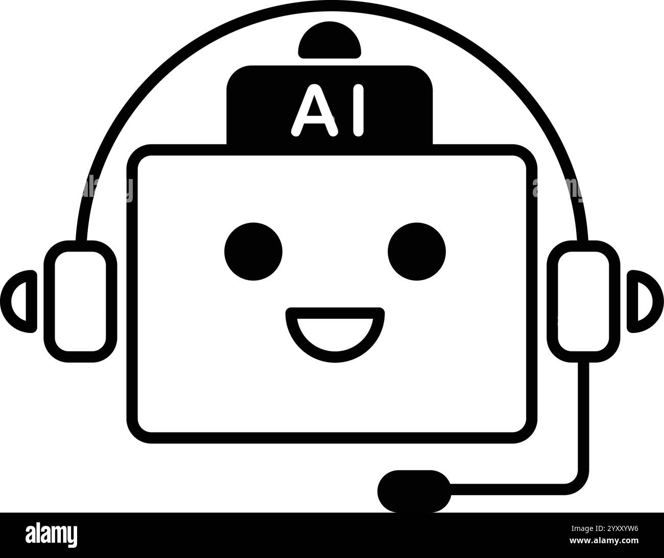 Customer service and Call center cartoon with AI chatbots for customer ...