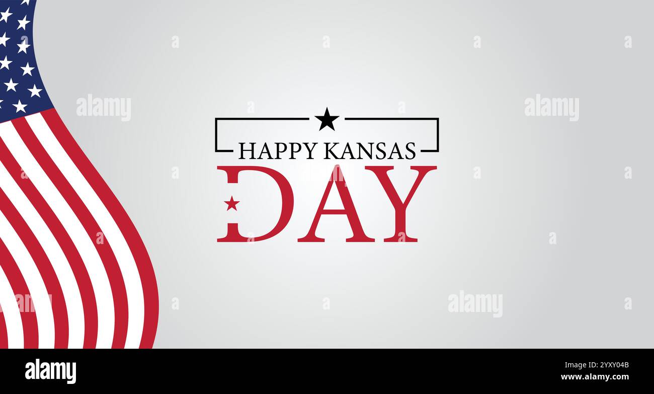 Kansas Day Honoring the Heartland on January 29 Stock Vector Image ...