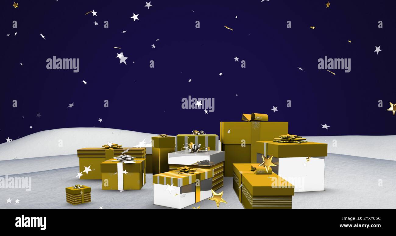 Animation gold stars presents falling hi-res stock photography and ...