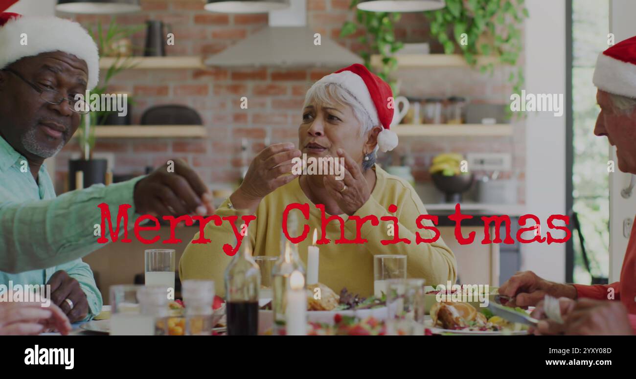 Animation diverse santa senior woman hi-res stock photography and ...