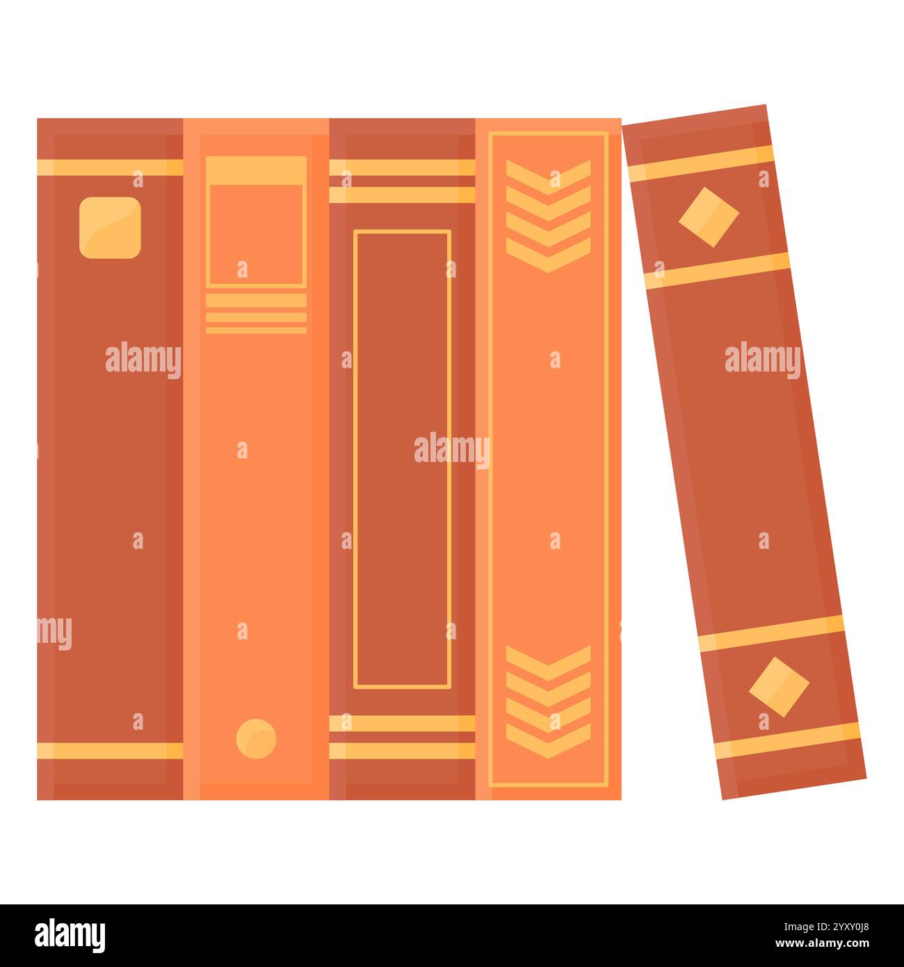 Book Side View with Brown Cover Vector. Clean Book Design. Book Icon ...