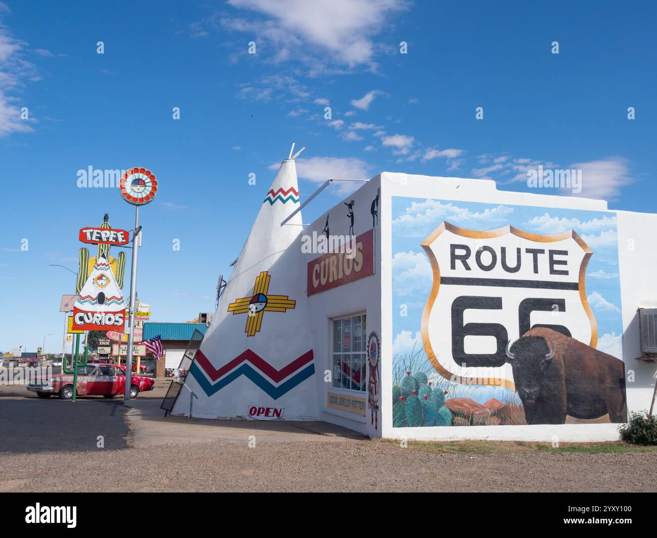 Iconic TePee Curios souvenir shop on Route 66 with a vintage neon sign ...