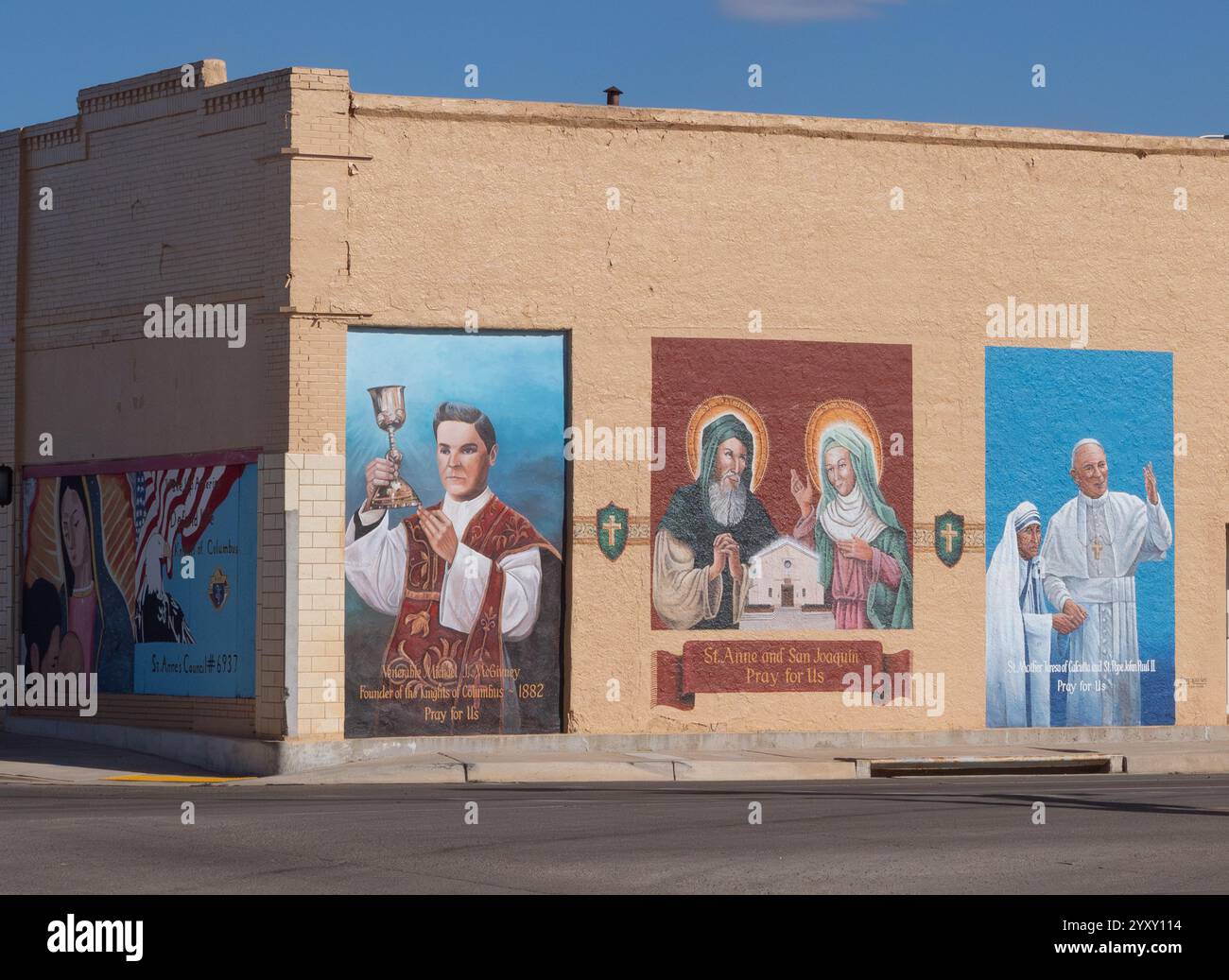 Pray for Us Religious murals of the Virgin Mary, the Venerable Michael J. McGivney, St. Anne ...