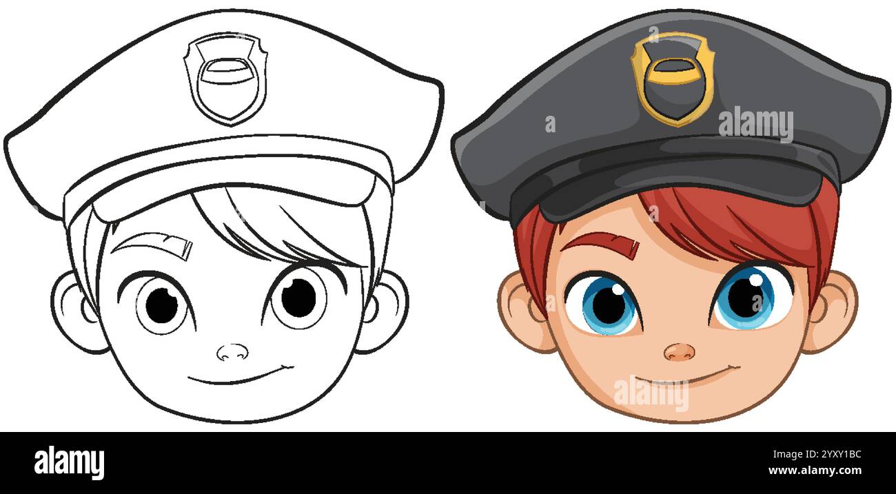 Cartoon police officer with hat and badge Stock Vector Image & Art - Alamy