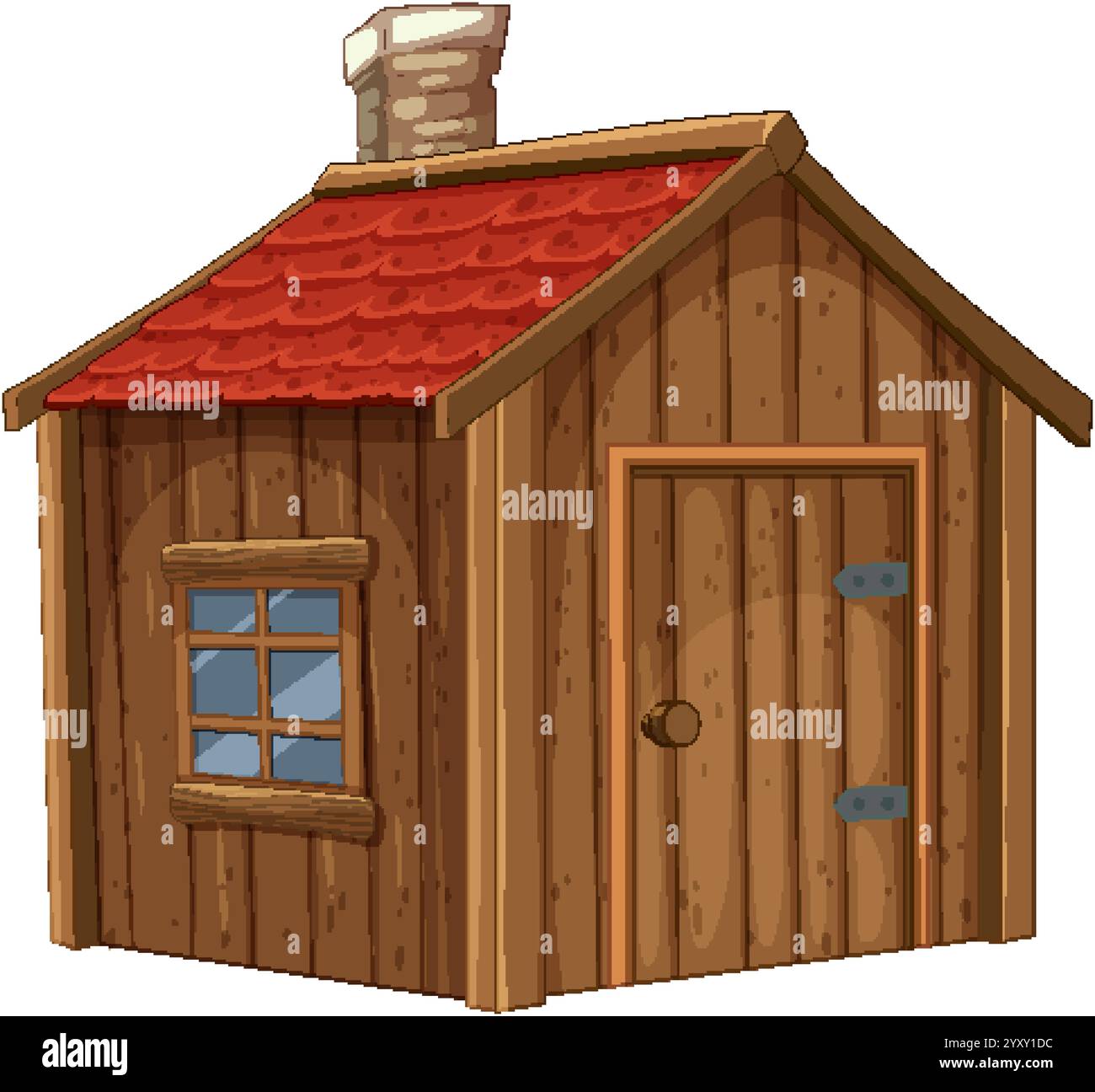 Rustic red wooden door Cut Out Stock Images & Pictures - Alamy