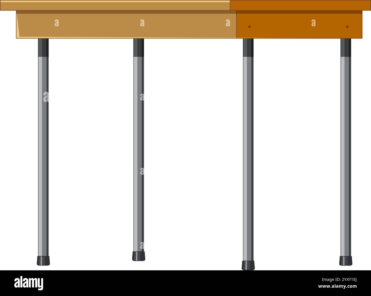 Wooden office table metal Stock Vector Images - Alamy