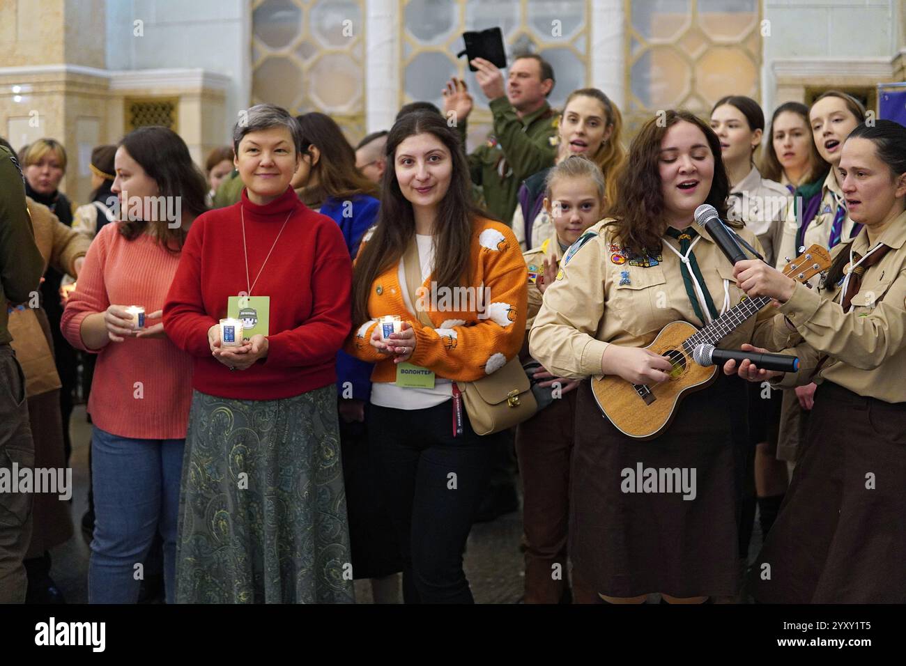 Non Exclusive: KYIV, UKRAINE - DECEMBER 15, 2024 - Members of the Plast ...