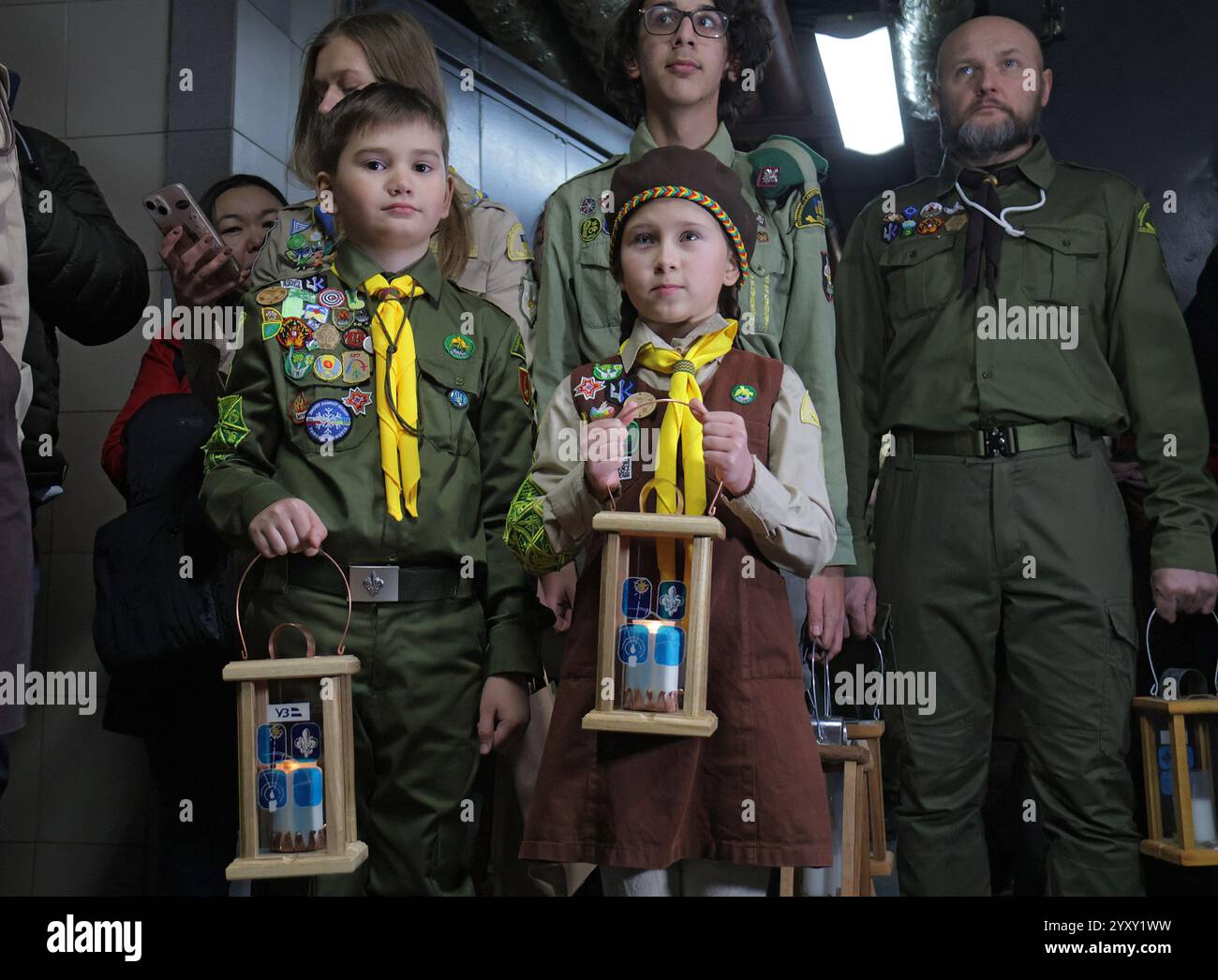 Non Exclusive: KYIV, UKRAINE - DECEMBER 15, 2024 - Members of the Plast ...