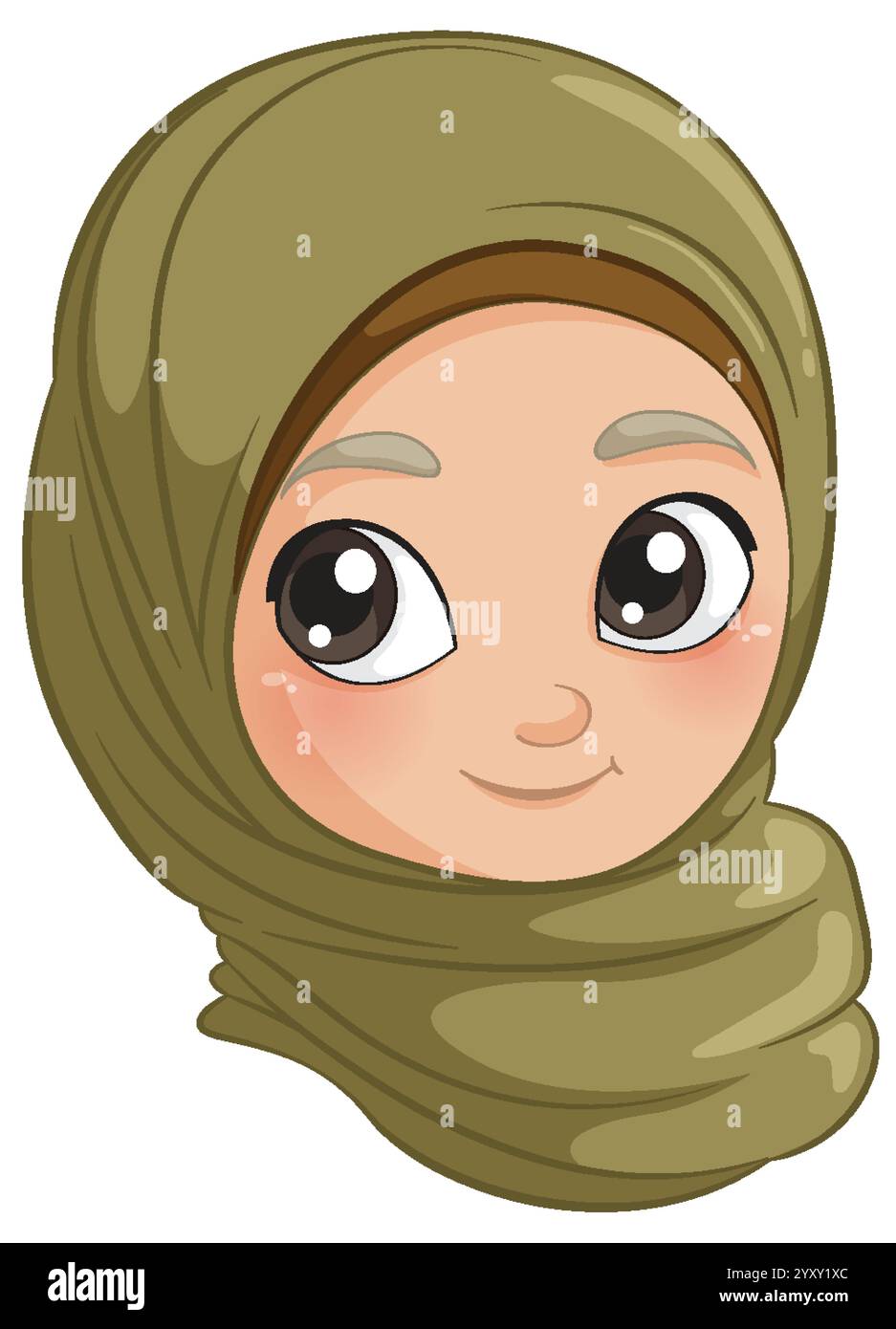 Face portrait girl smiling green Stock Vector Images - Alamy