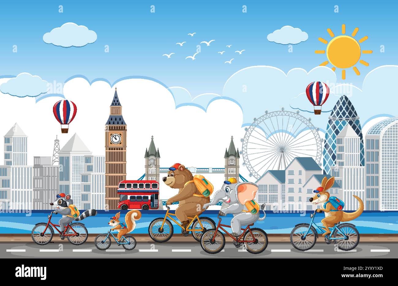 Vibrant scene of community Stock Vector Images - Alamy