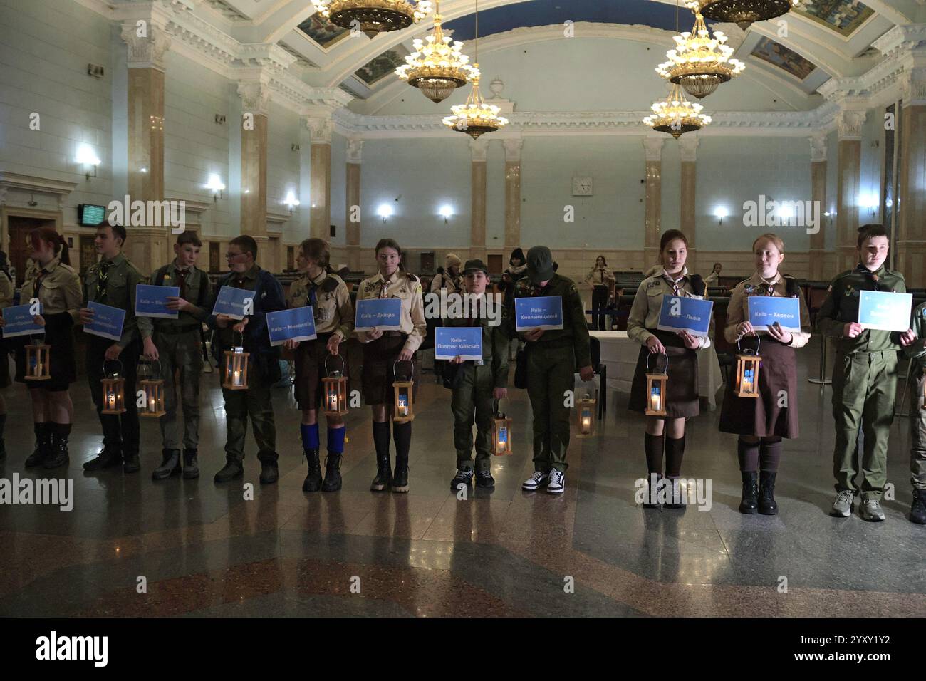 Non Exclusive: KYIV, UKRAINE - DECEMBER 15, 2024 - Members of the Plast ...