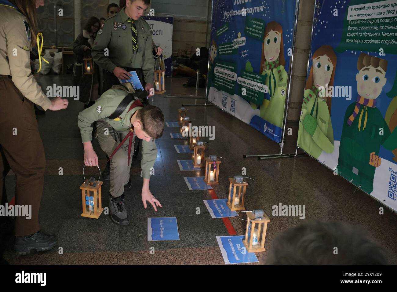 Non Exclusive: KYIV, UKRAINE - DECEMBER 15, 2024 - Members of the Plast ...
