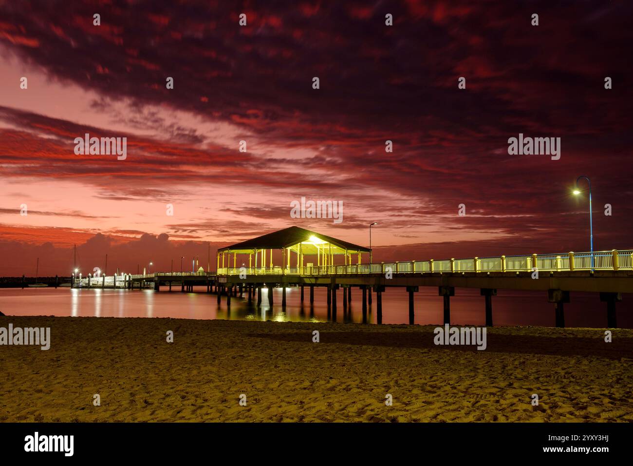Dawn at Redcliffe Jetty Stock Photo - Alamy