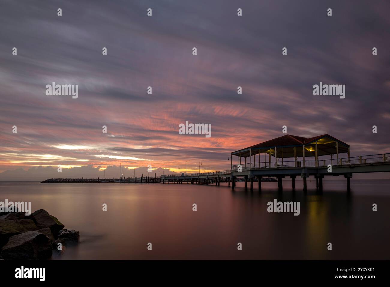 Dawn at Redcliffe Jetty Stock Photo - Alamy