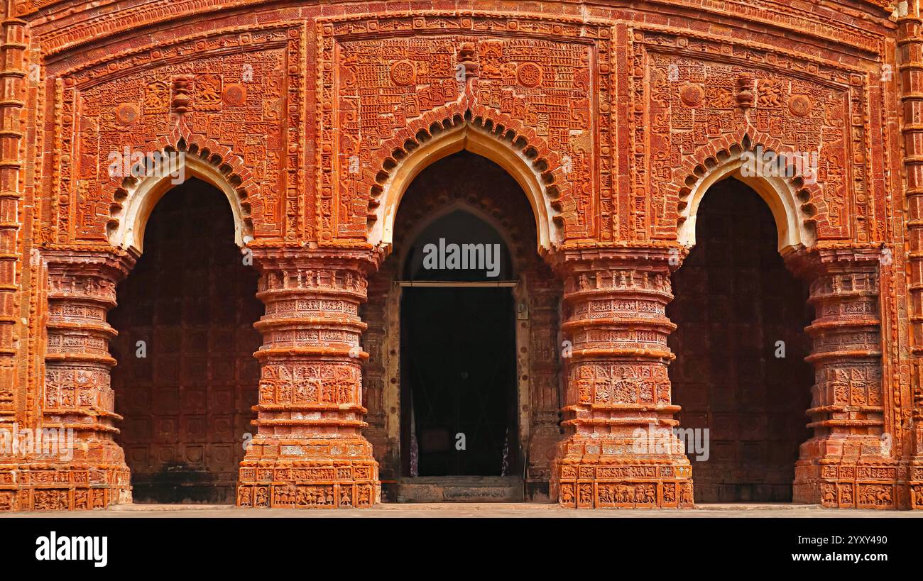 Intricate terracotta-decorated entrance mandapa of Ram Chandraji's ...