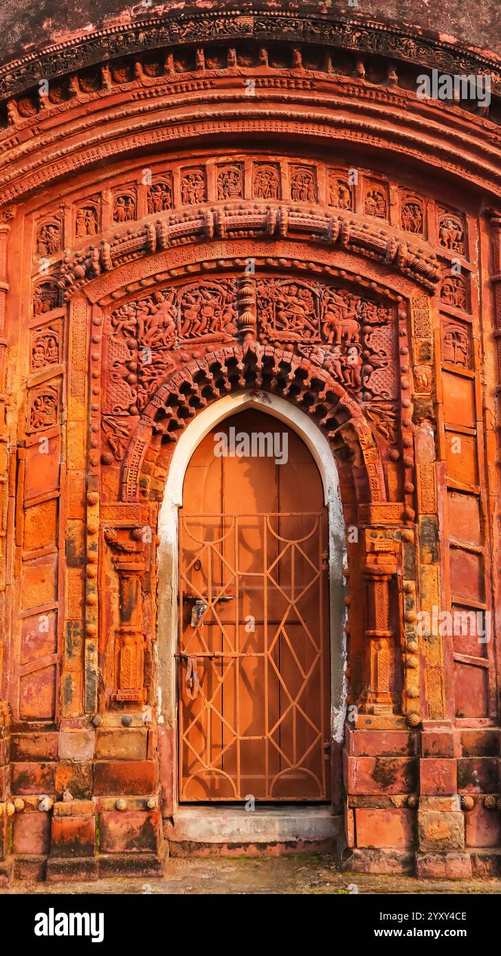 Terracotta Shiva Temple 3 from left, battle between Rama and Ravana ...