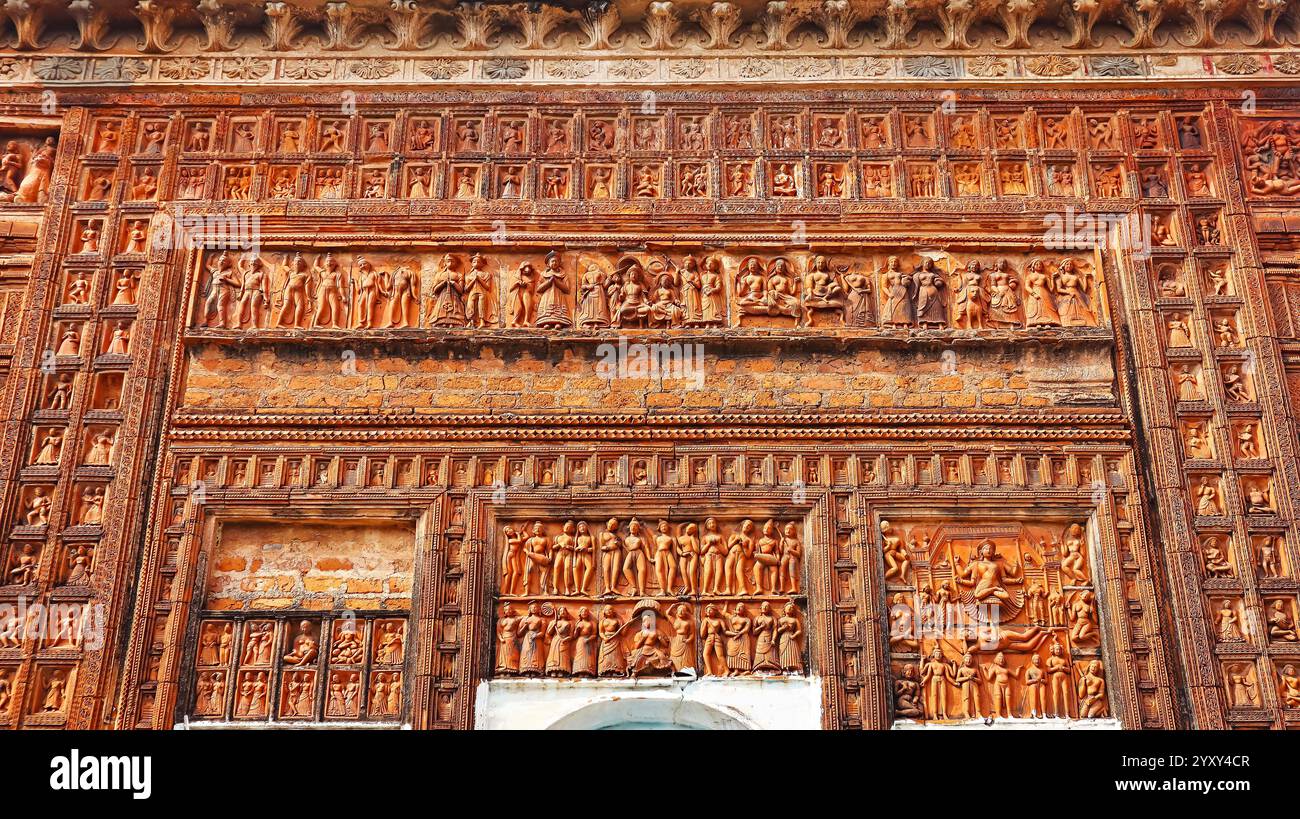 Detailed terracotta panels on the front elevation on Lakshmi Janardan ...