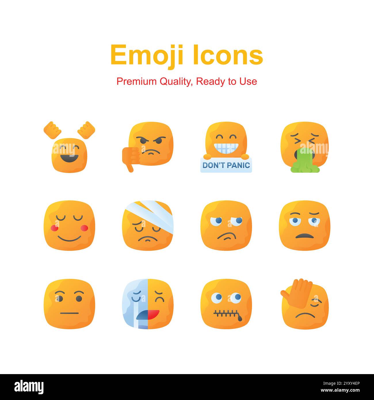 Worried emoticon face icons hi-res stock photography and images - Alamy