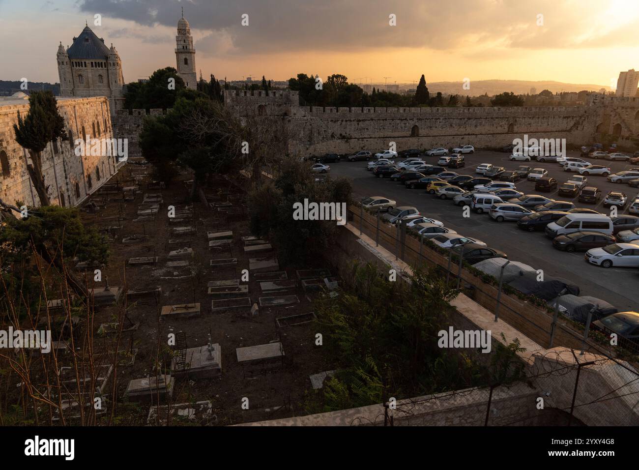 Cars are parked in a parking area known as "Cows garden" at the ...