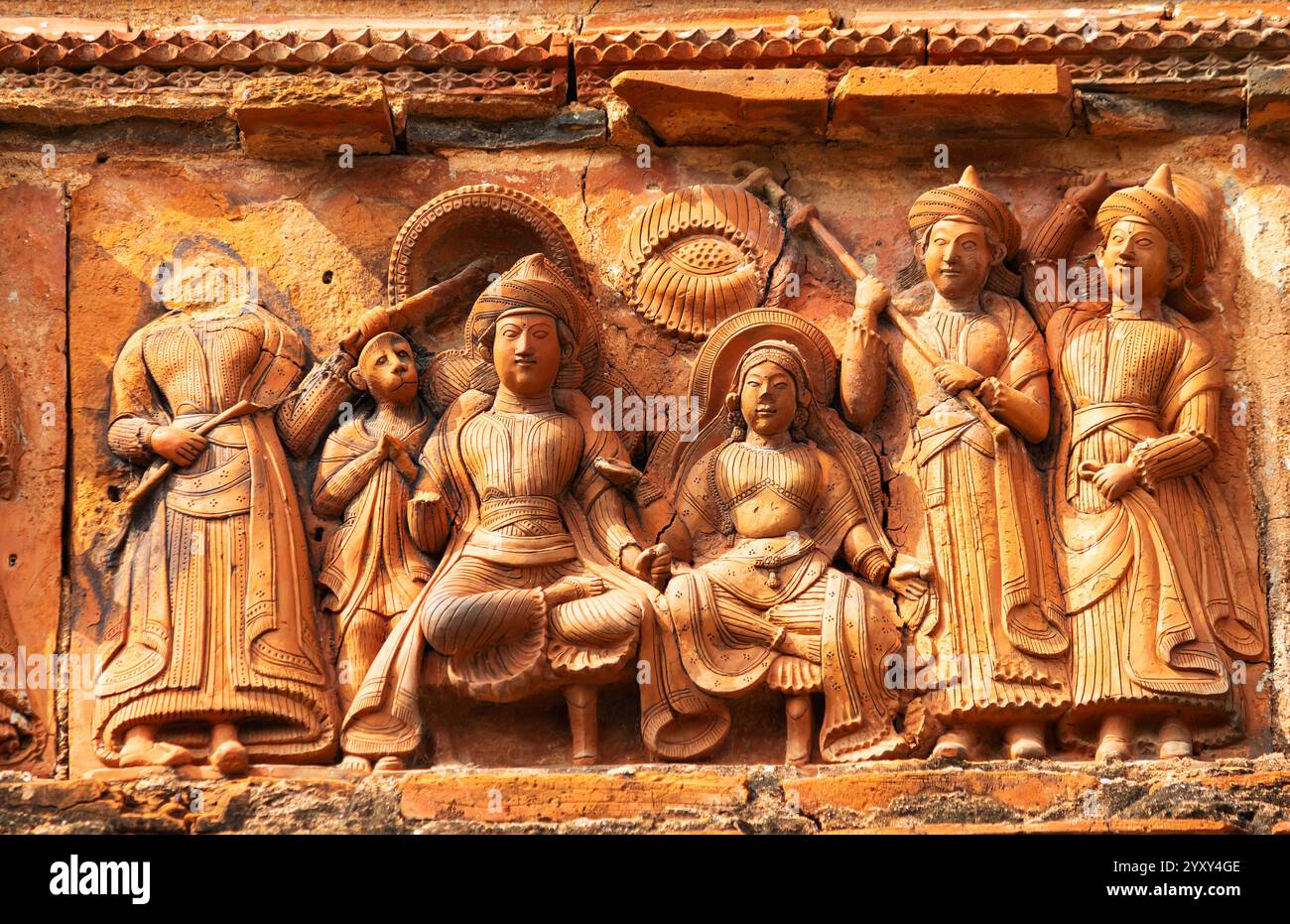 Rama and Sita seated on throne close view. Lakshmi Janardan Temple ...