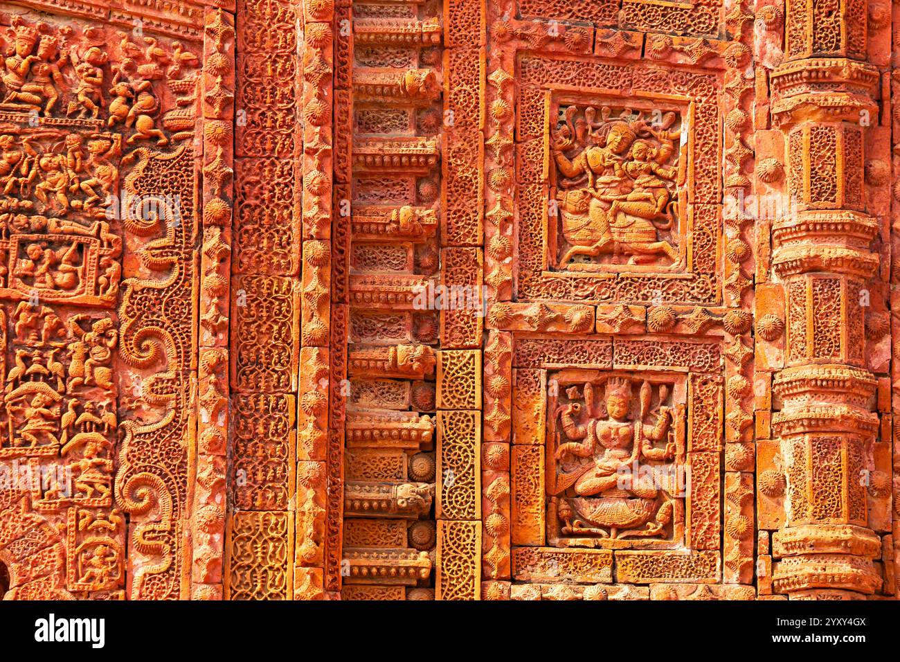 Richly ornamented terracotta Radha Binod Temple, built in the late 17th ...