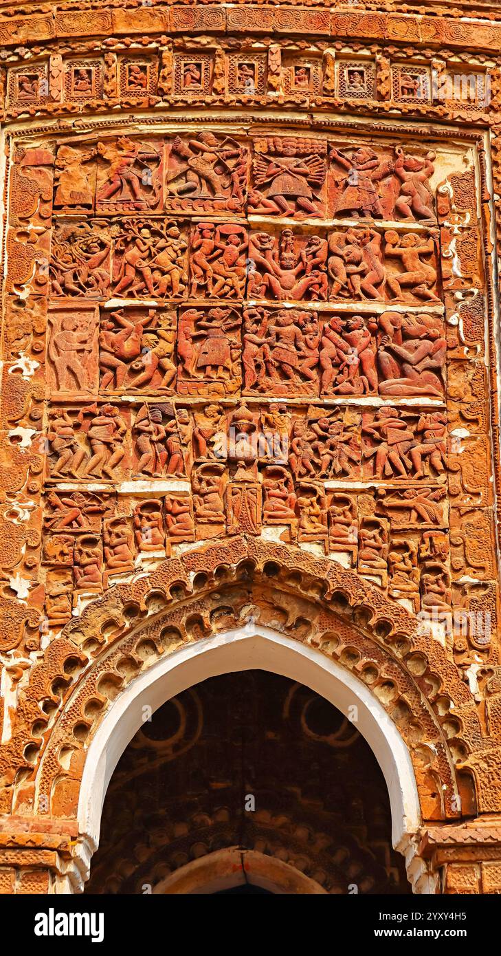 Panels above the main central arch depict scene with Rama and Ravana in ...