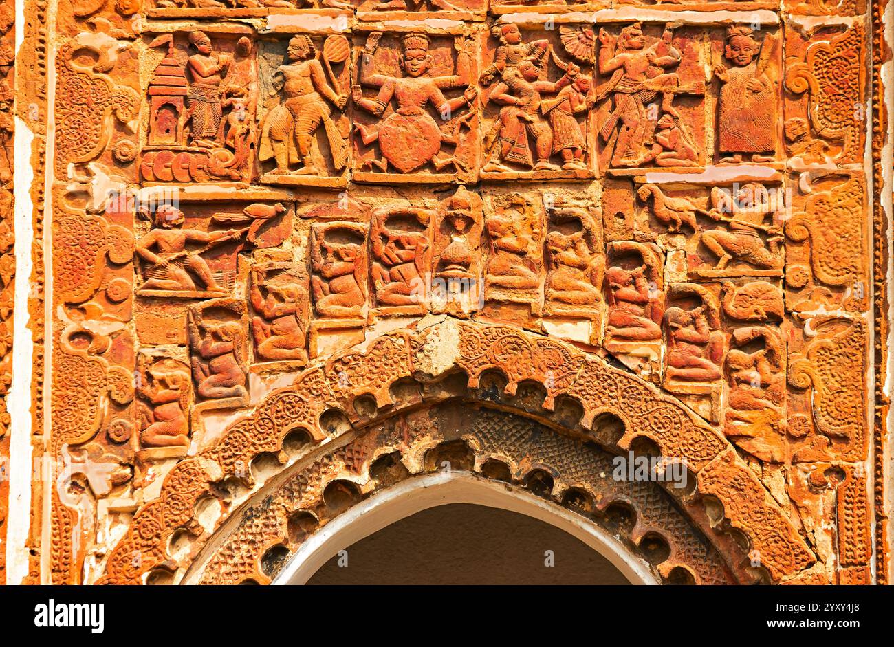 Lower panel carvings featuring Dashavatara and musicians on the facades ...