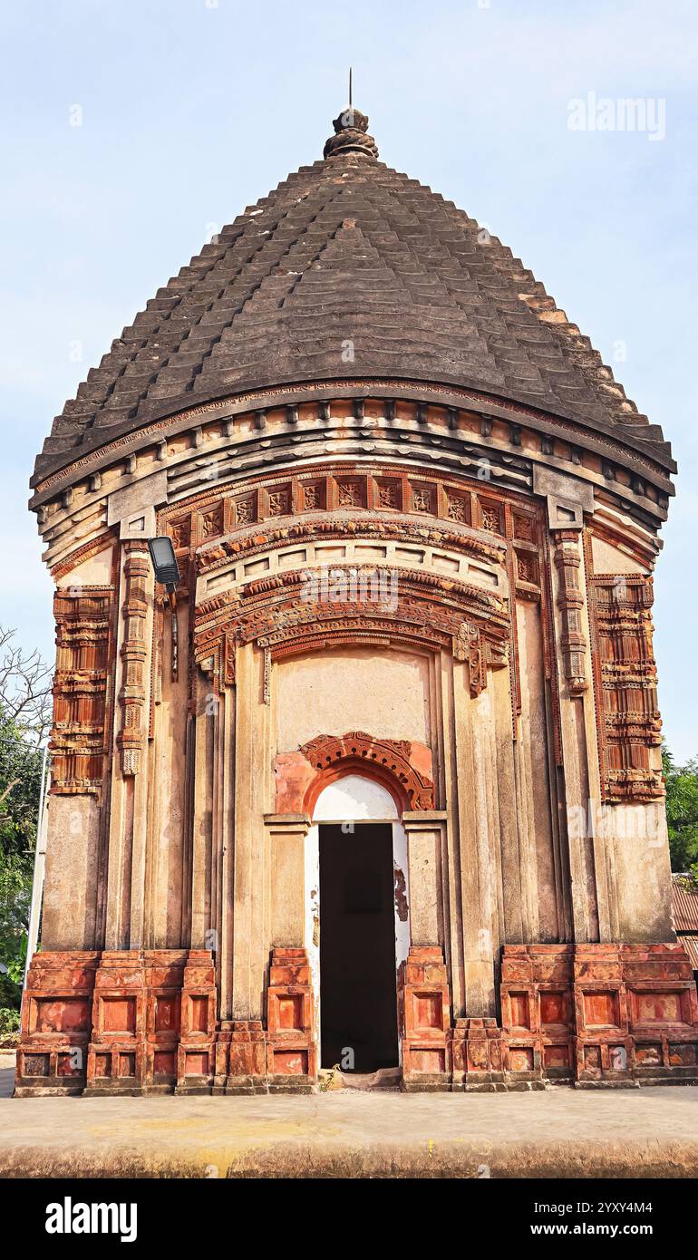Ruined terracotta temple showcasing intricate craftsmanship in the ...