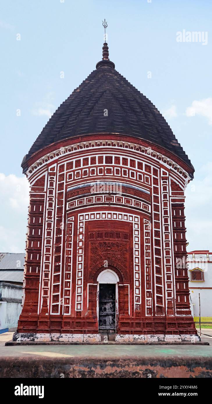 Intricately decorated Lord Shiva Temple with terracotta designs in the ...