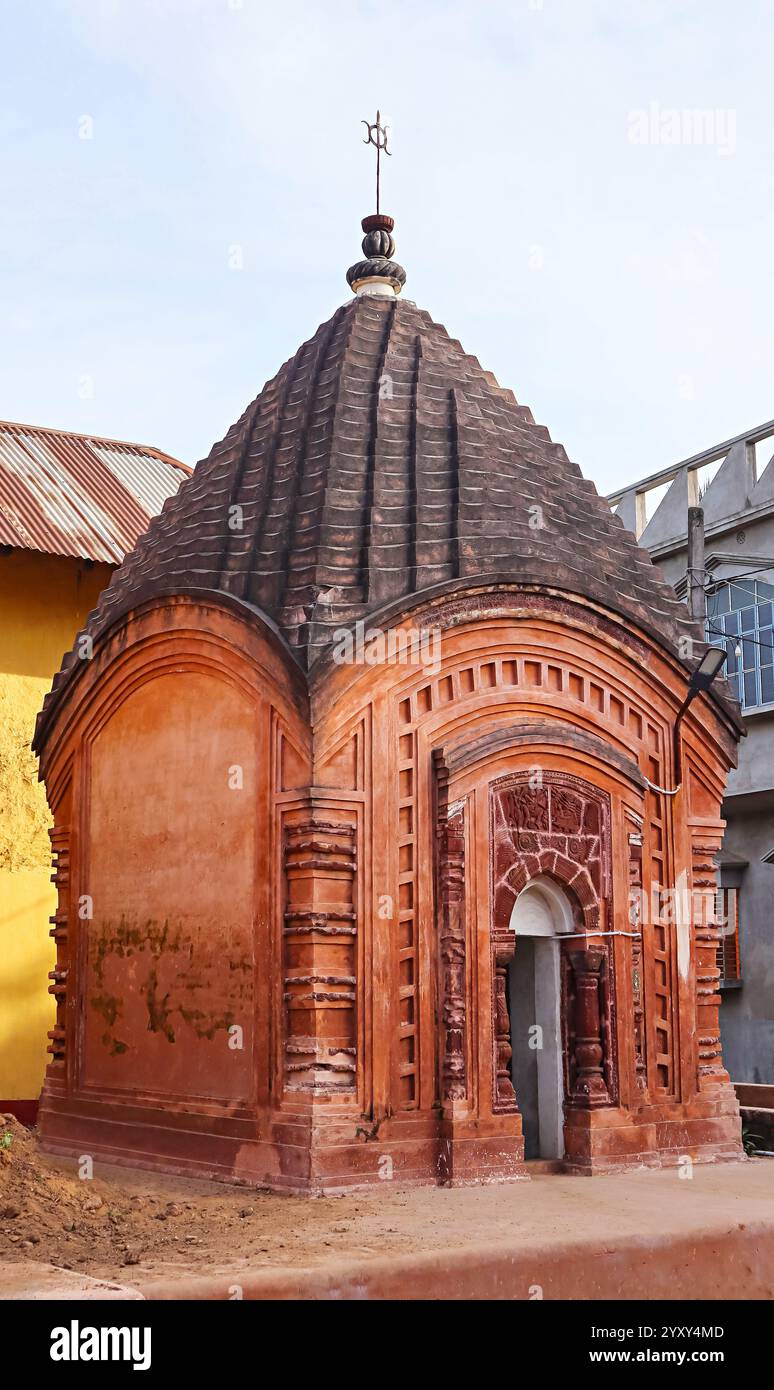 A 15th-century terracotta temple featuring intricate craftsmanship in ...