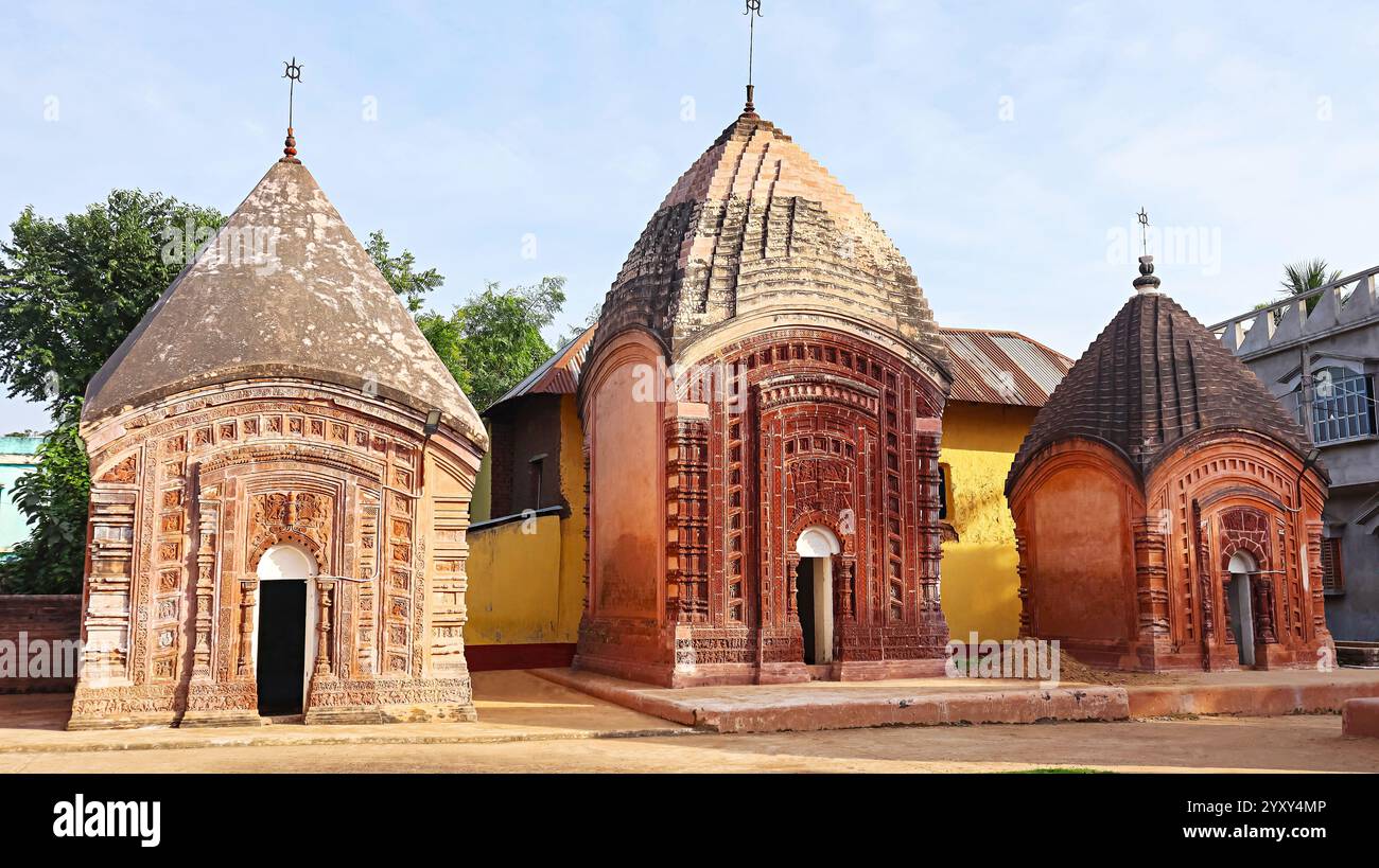 Scenic view of the group of terracotta temples in the Chhai Taraf ...