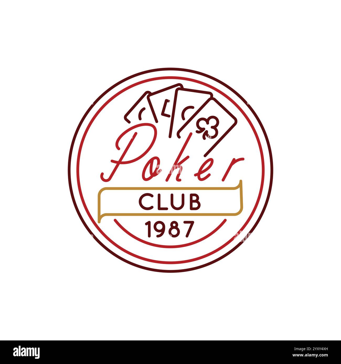 Simple Logo with Poker Club Icon Stock Vector Image & Art - Alamy