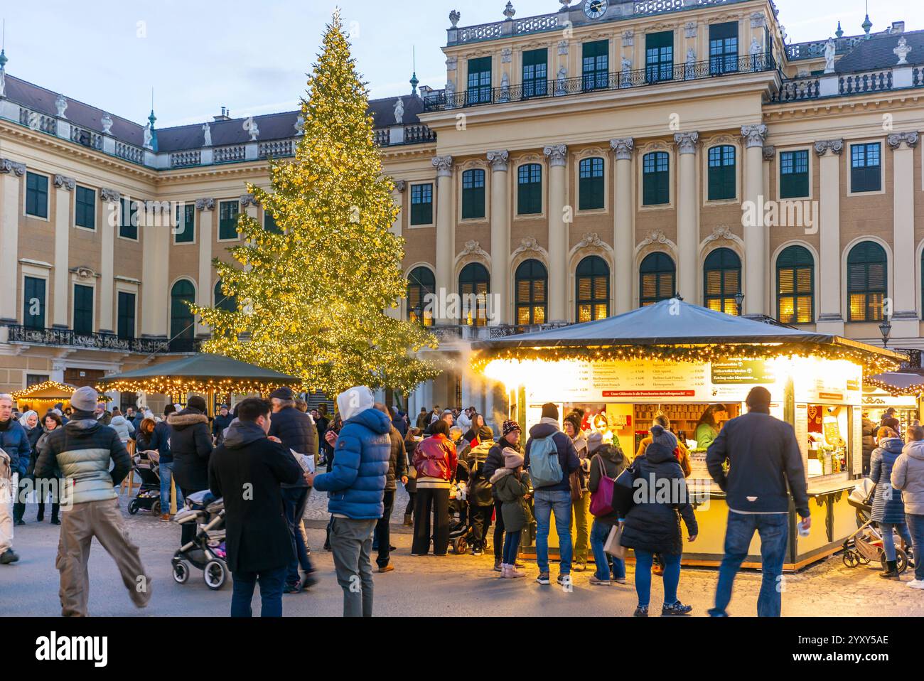 vienna, austria, 17 dec 2024, advent market at schoenbrunn palace ...