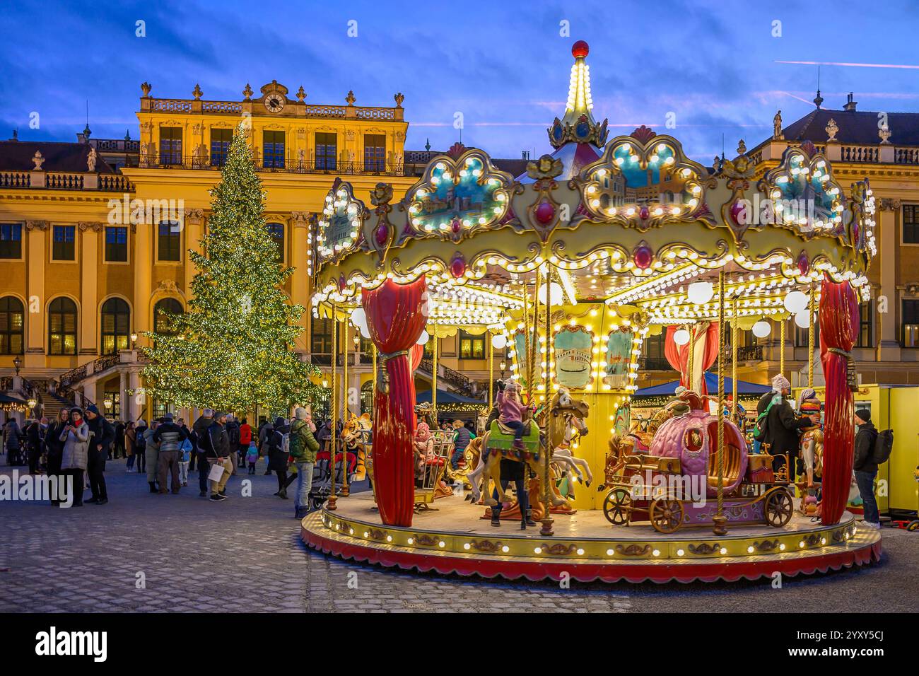 vienna, austria, 17 dec 2024, advent market at schoenbrunn palace ...