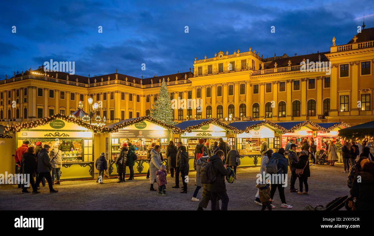 vienna, austria, 17 dec 2024, advent market at schoenbrunn palace ...