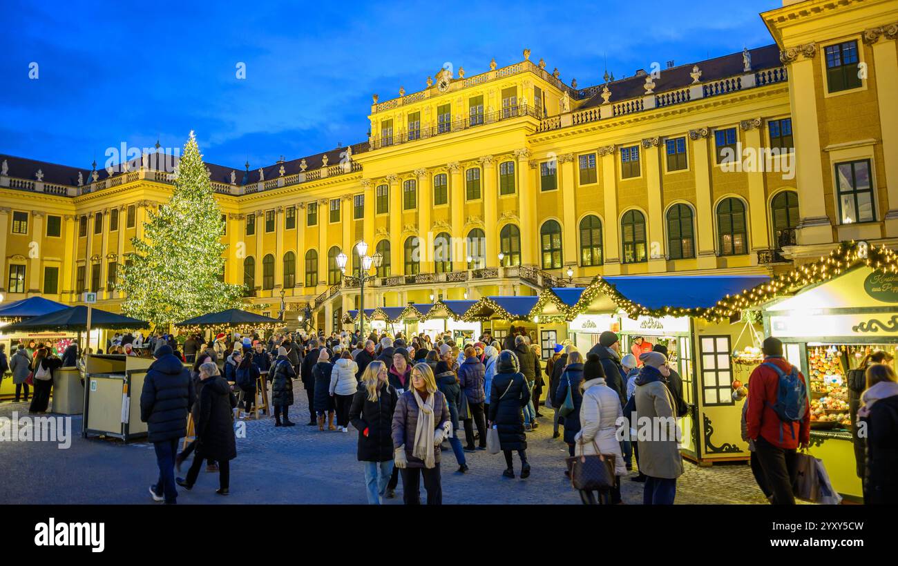 vienna, austria, 17 dec 2024, advent market at schoenbrunn palace ...