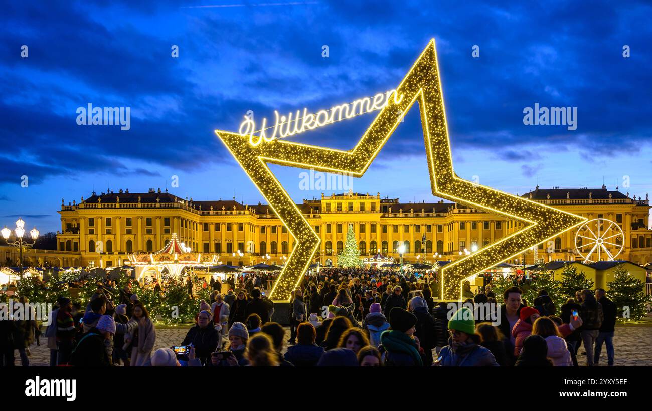 vienna, austria, 17 dec 2024, advent market at schoenbrunn palace ...