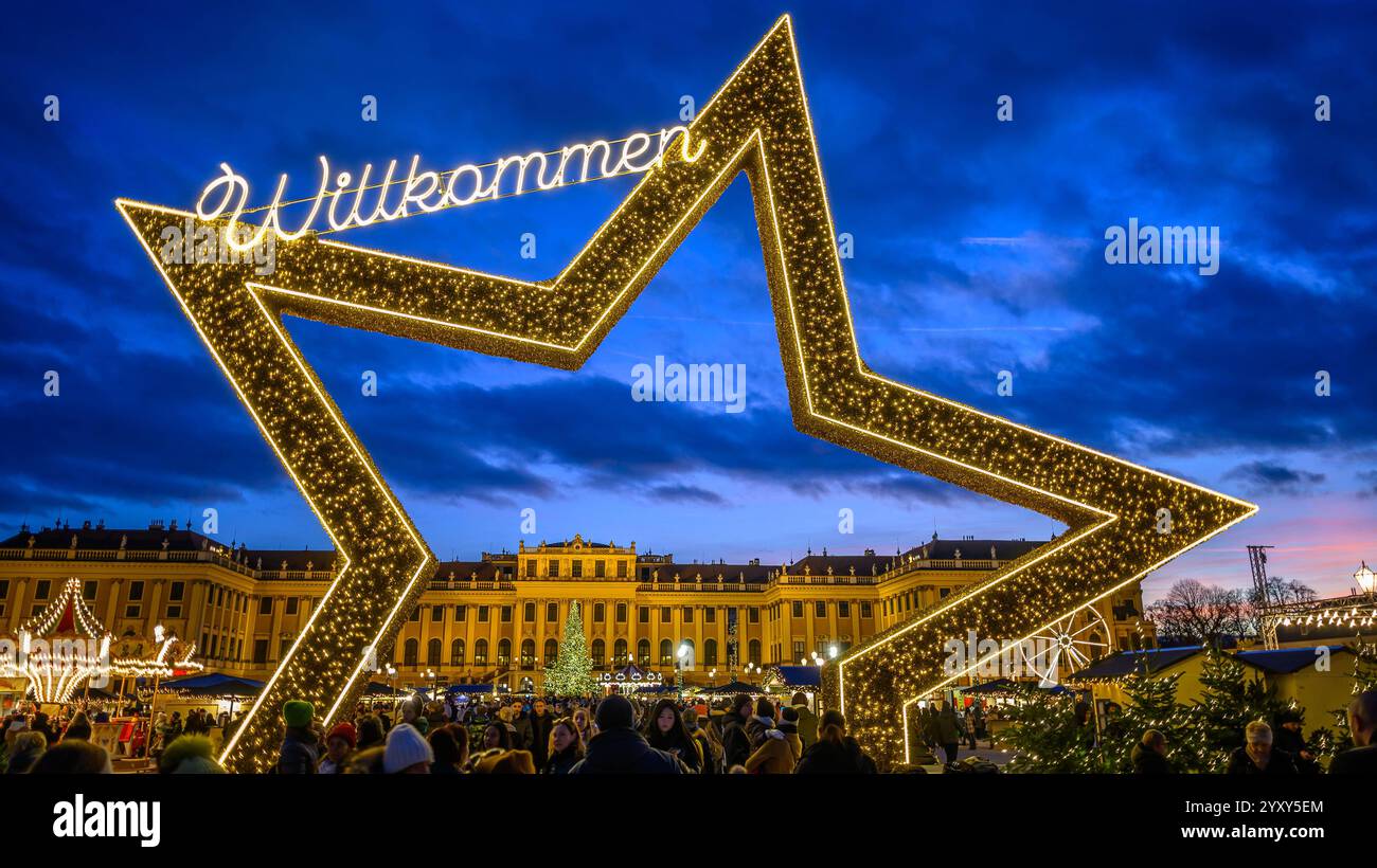 vienna, austria, 17 dec 2024, advent market at schoenbrunn palace ...