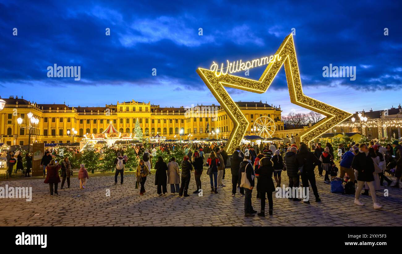 vienna, austria, 17 dec 2024, advent market at schoenbrunn palace ...